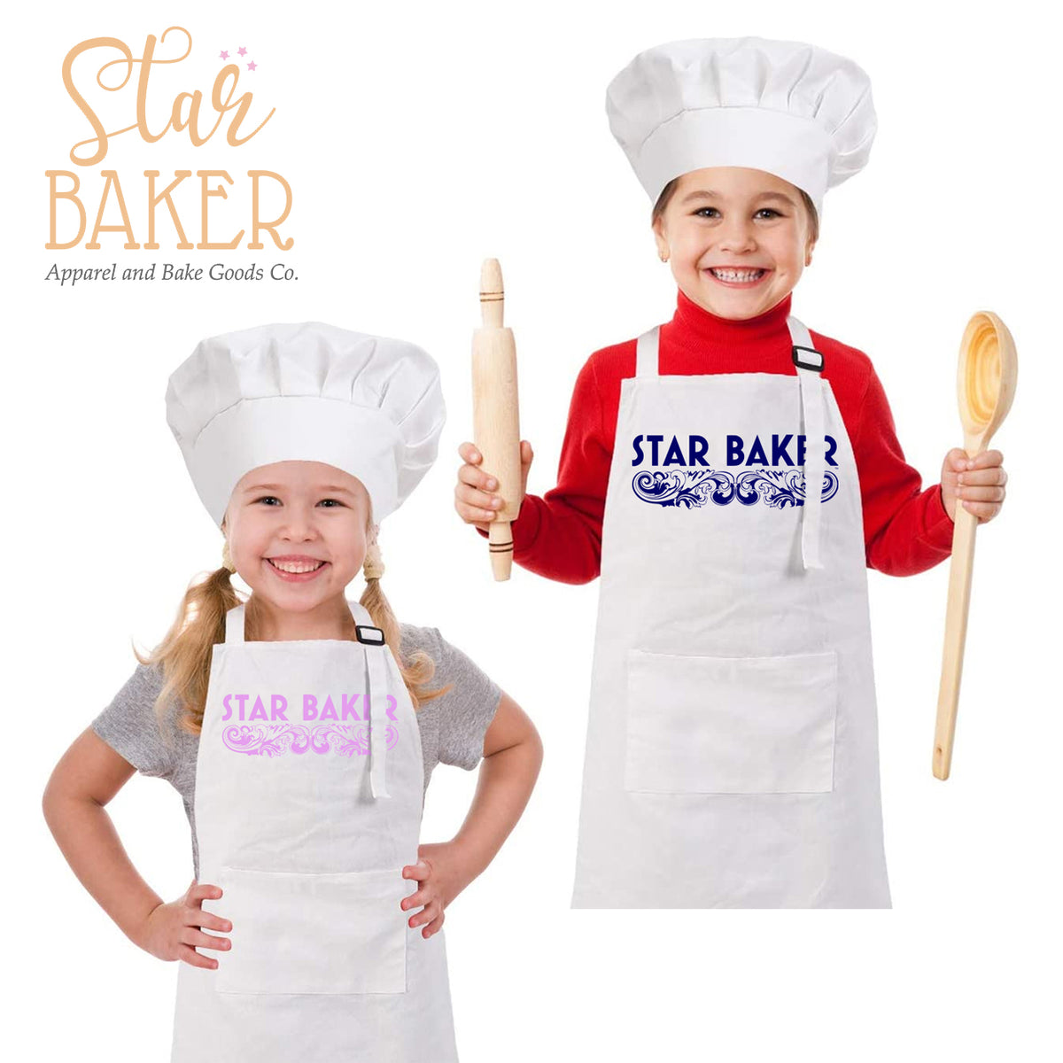 Youth Star Baker Apron - White – StarBakerGoods
